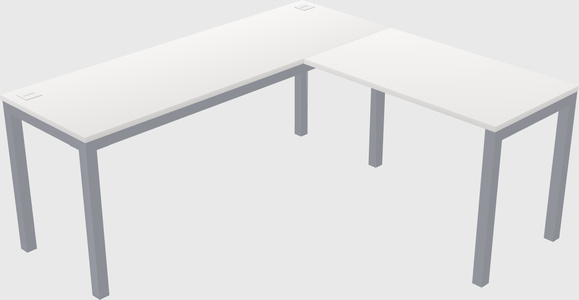 White L-shaped Height Adjustable Sit-to-Stand Desk - Officestock