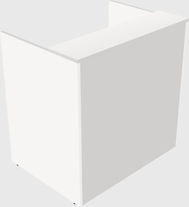 Slick White L-shaped Reception Desk With Hanging Drawers - Officestock