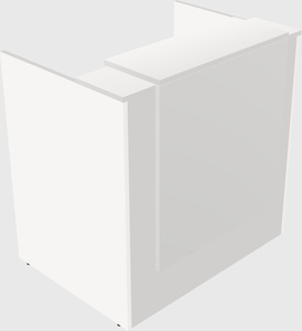 Slick White L-shaped Reception Desk With Hanging Drawers - Officestock