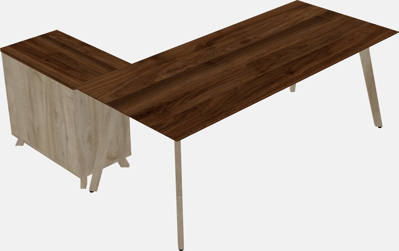 Columbia Walnut Executive Desk With Beveled Edges And An Angular Leg ...
