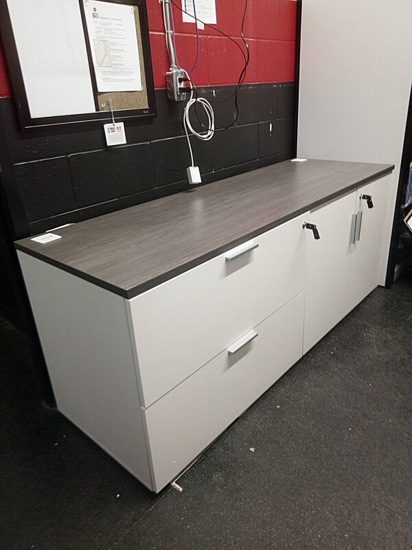 Black Office Lateral File Cabinet + Storage Cabinet Credenza ...