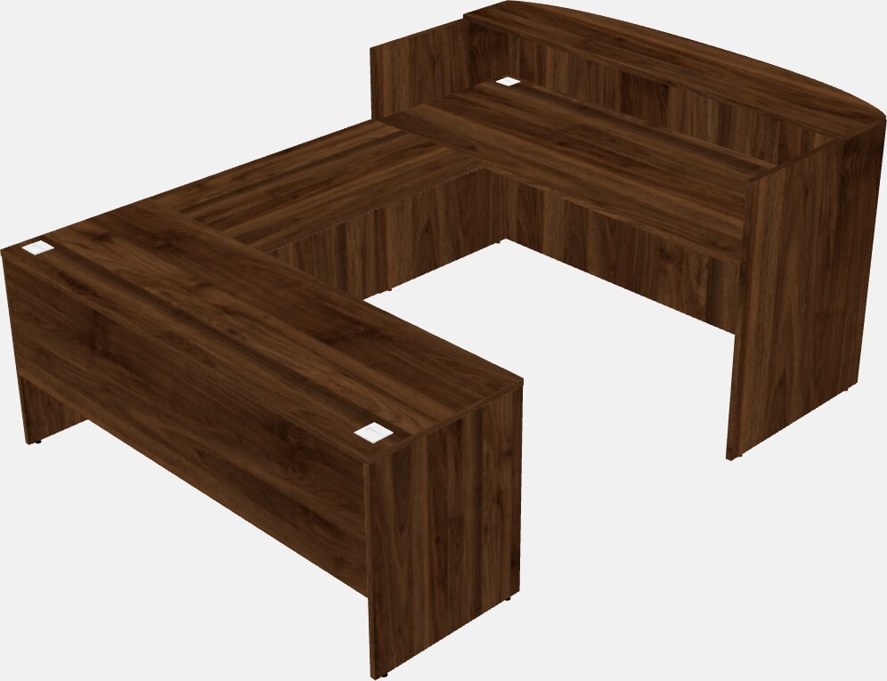 Columbia Walnut U-shaped Reception Desk - Officestock