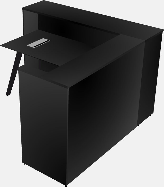 Slick Black L Shaped Reception Desk Officestock