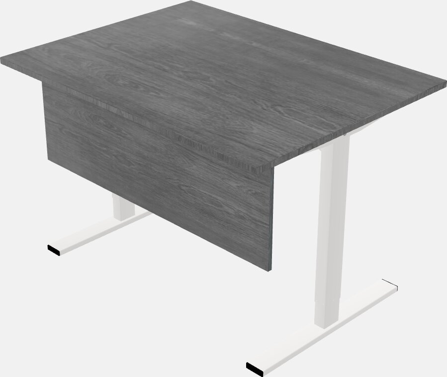 Grey Rectangular Height Adjustable Sit-to-Stand Table + Modesty Panel ...