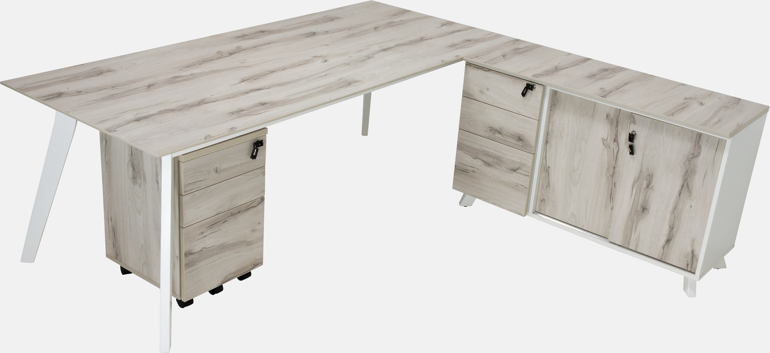 Heinne Holz Executive Desk With Beveled Edges And An Angular Leg Design ...