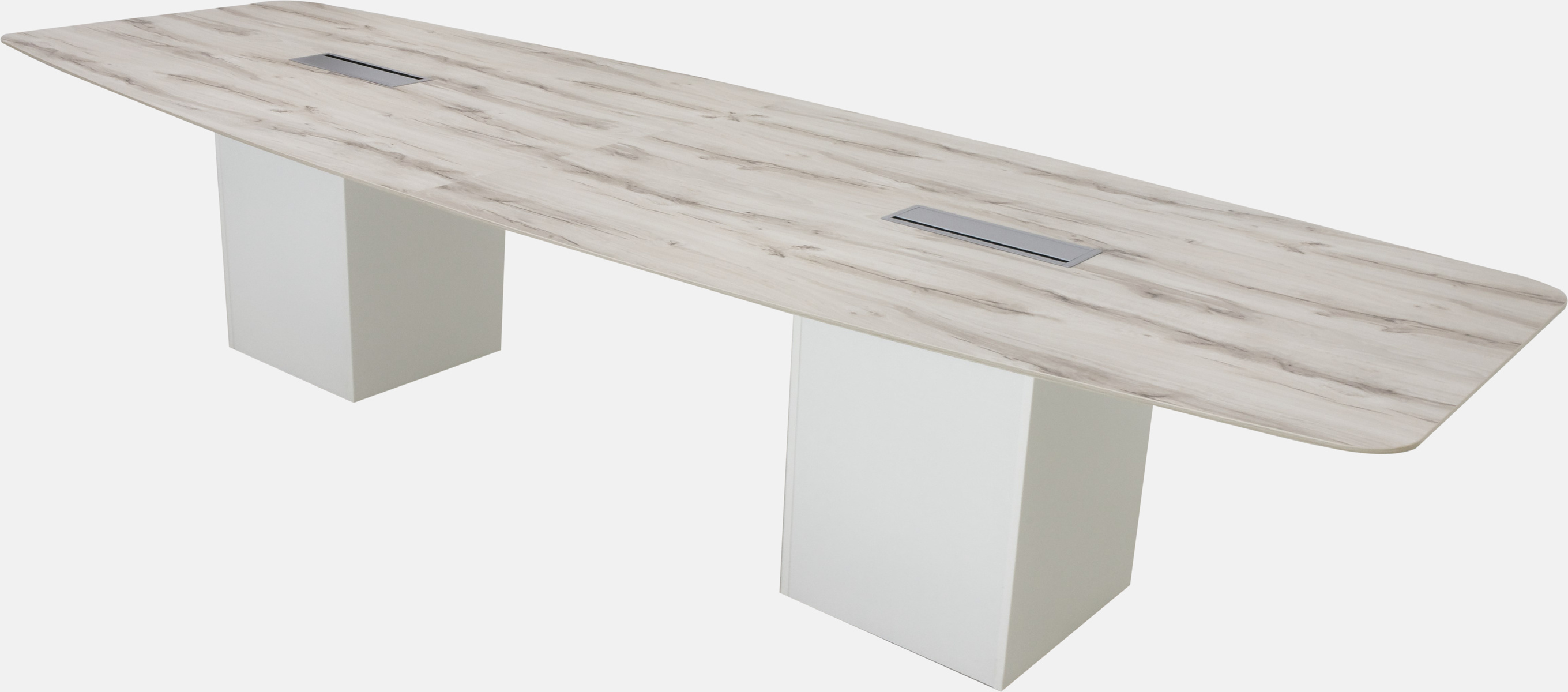 Slick Columbia Walnut Boat-shaped Meeting Table For 12 Persons ...