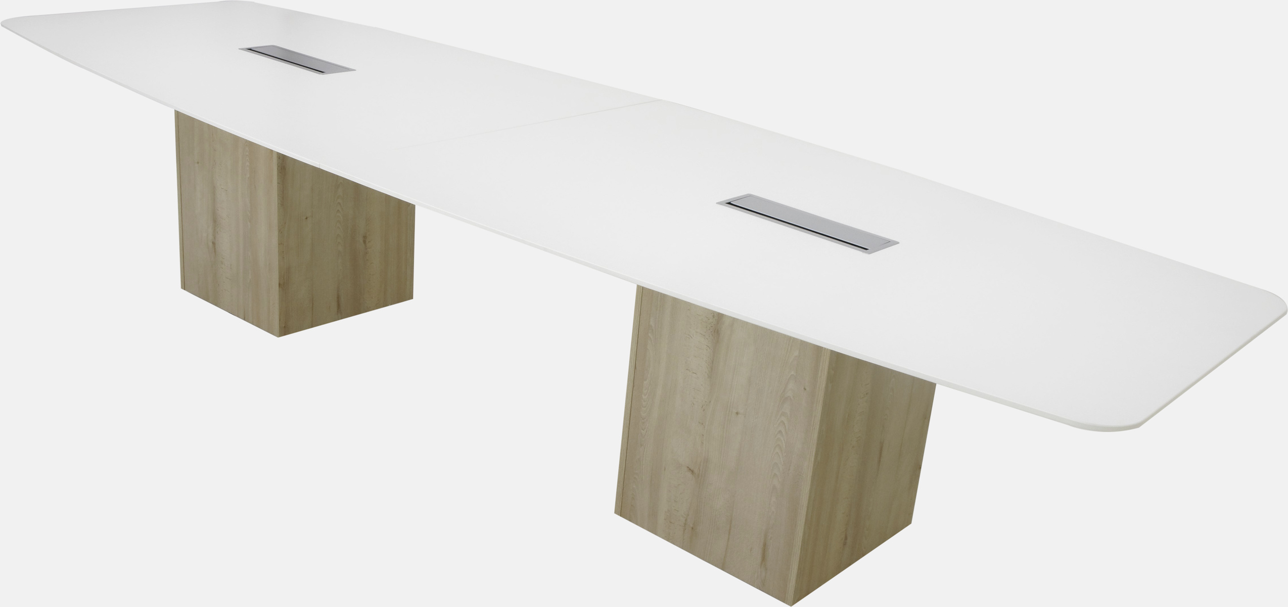 Slick Columbia Walnut Boat-shaped Meeting Table For 16 Persons ...