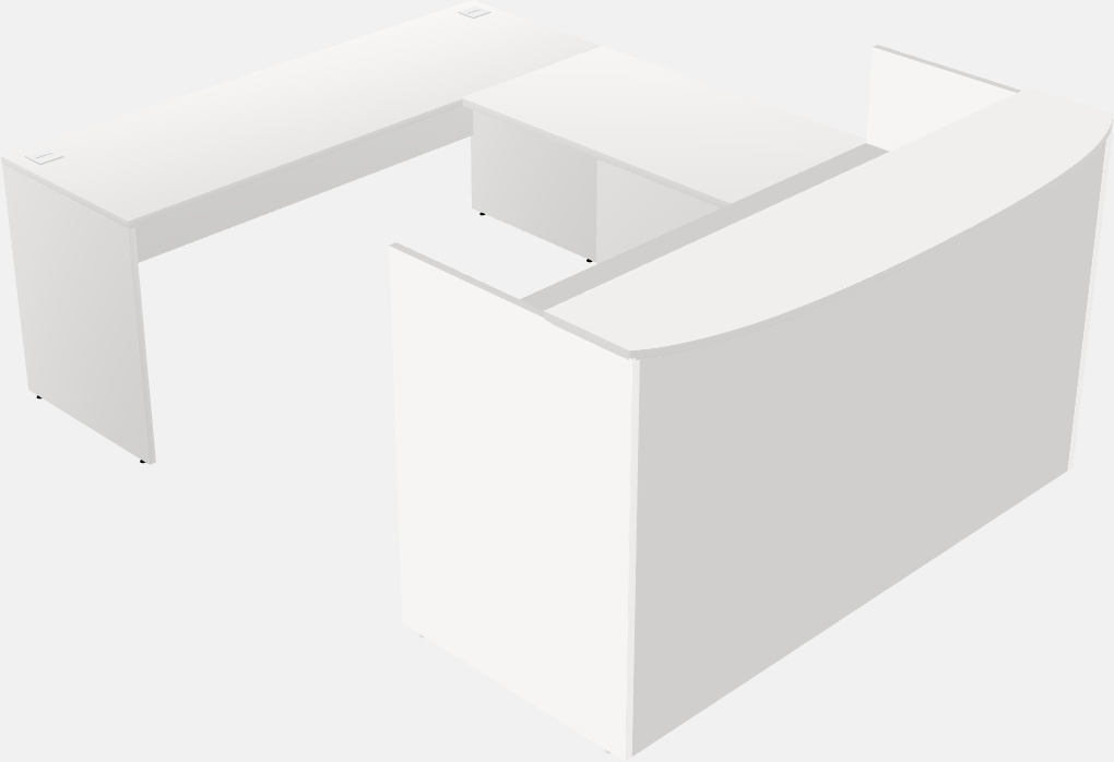 White U-shaped Reception Desk - Officestock