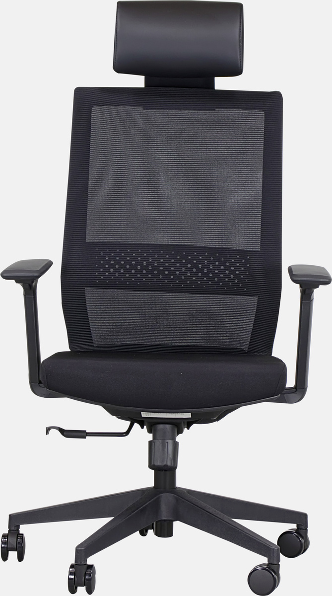 Black Office Task Chair - Commercial Grade 2 - With Headrest - Officestock