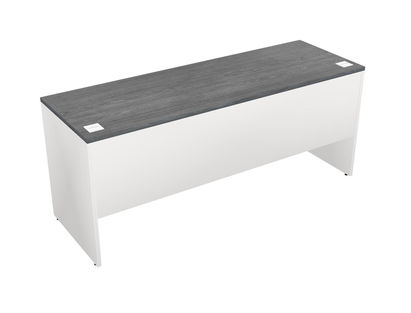 Grey Rectangular Office Desk Plus Hanging Drawers - Officestock